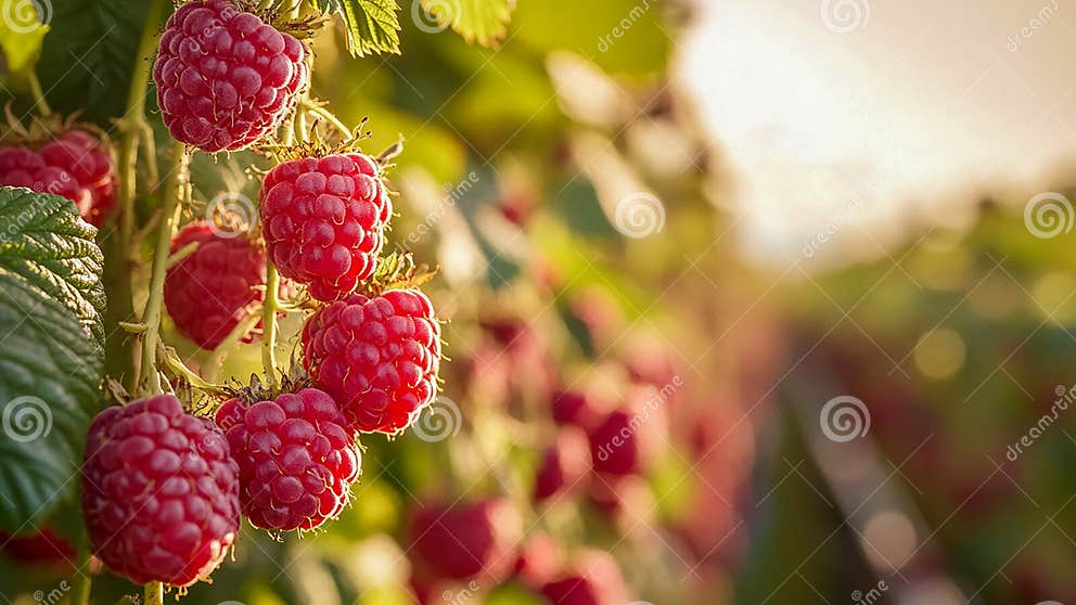 A Raspberry Cane with Cane Blight, with the Blurred Berry Field Behind ...
