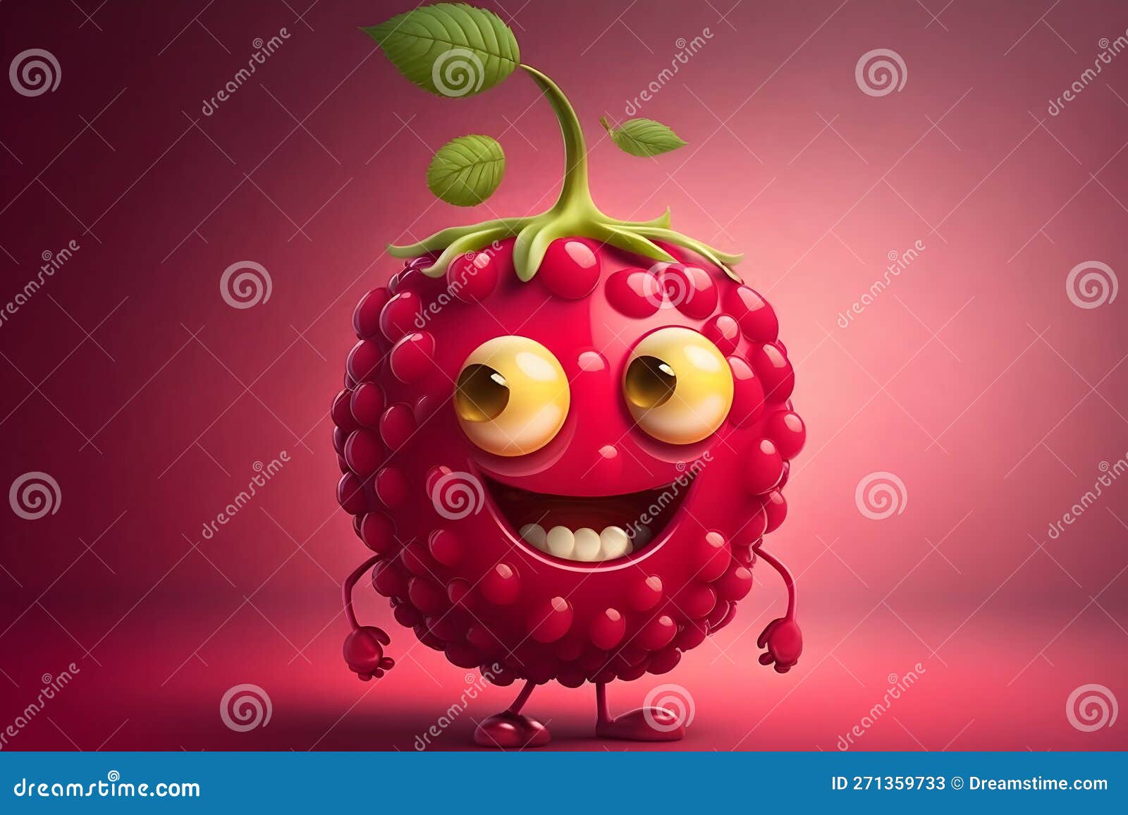 Raspberry Cartoon Character. Stock Illustration - Illustration of ...