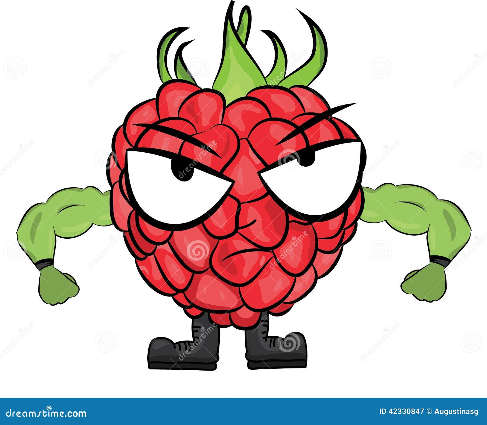Raspberry Cartoon Character Stock Illustration - Illustration of smile ...