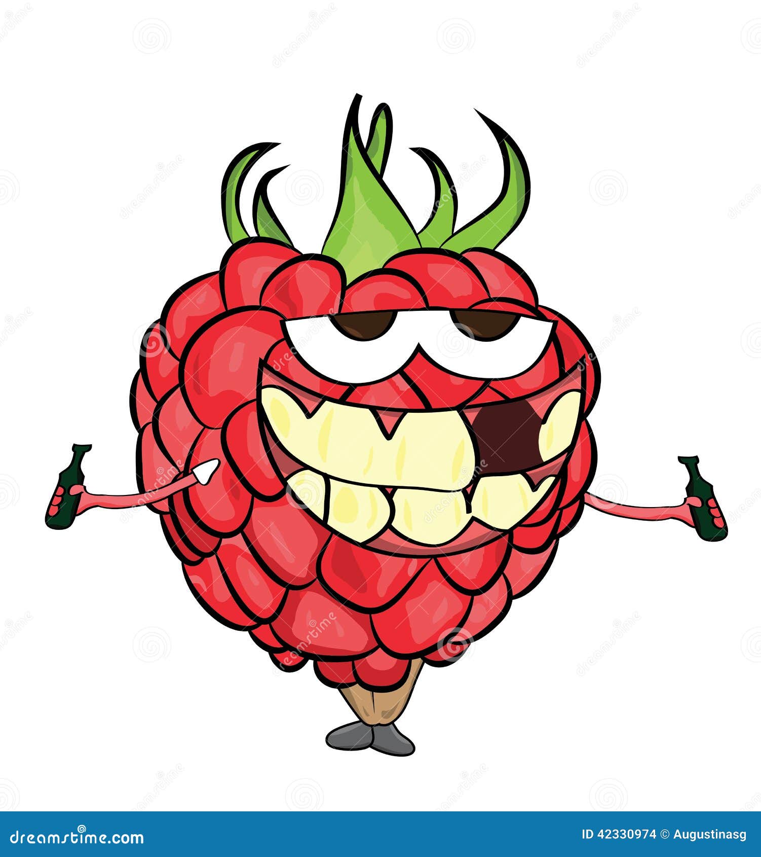 Raspberry Cartoon Character Stock Illustration - Illustration of grape ...