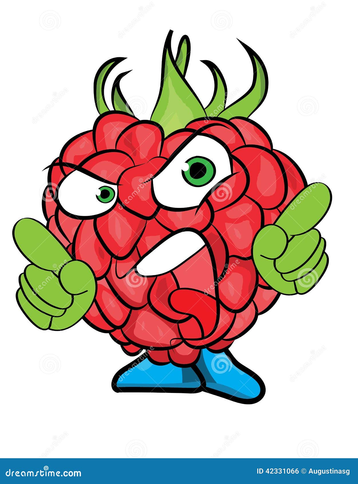 Raspberry Cartoon Character Stock Illustration - Illustration of green ...