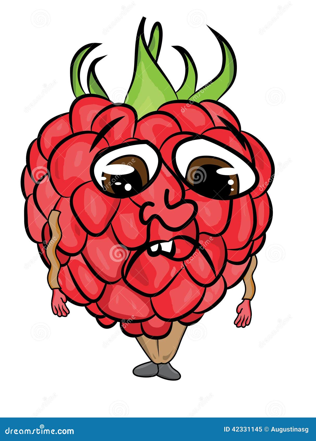 Raspberry Cartoon Character Stock Illustration - Illustration of green ...