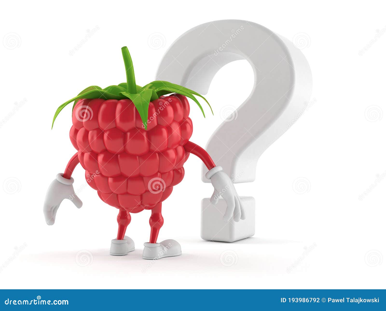 Raspberry Character Looking at Question Mark Symbol Stock Illustration ...