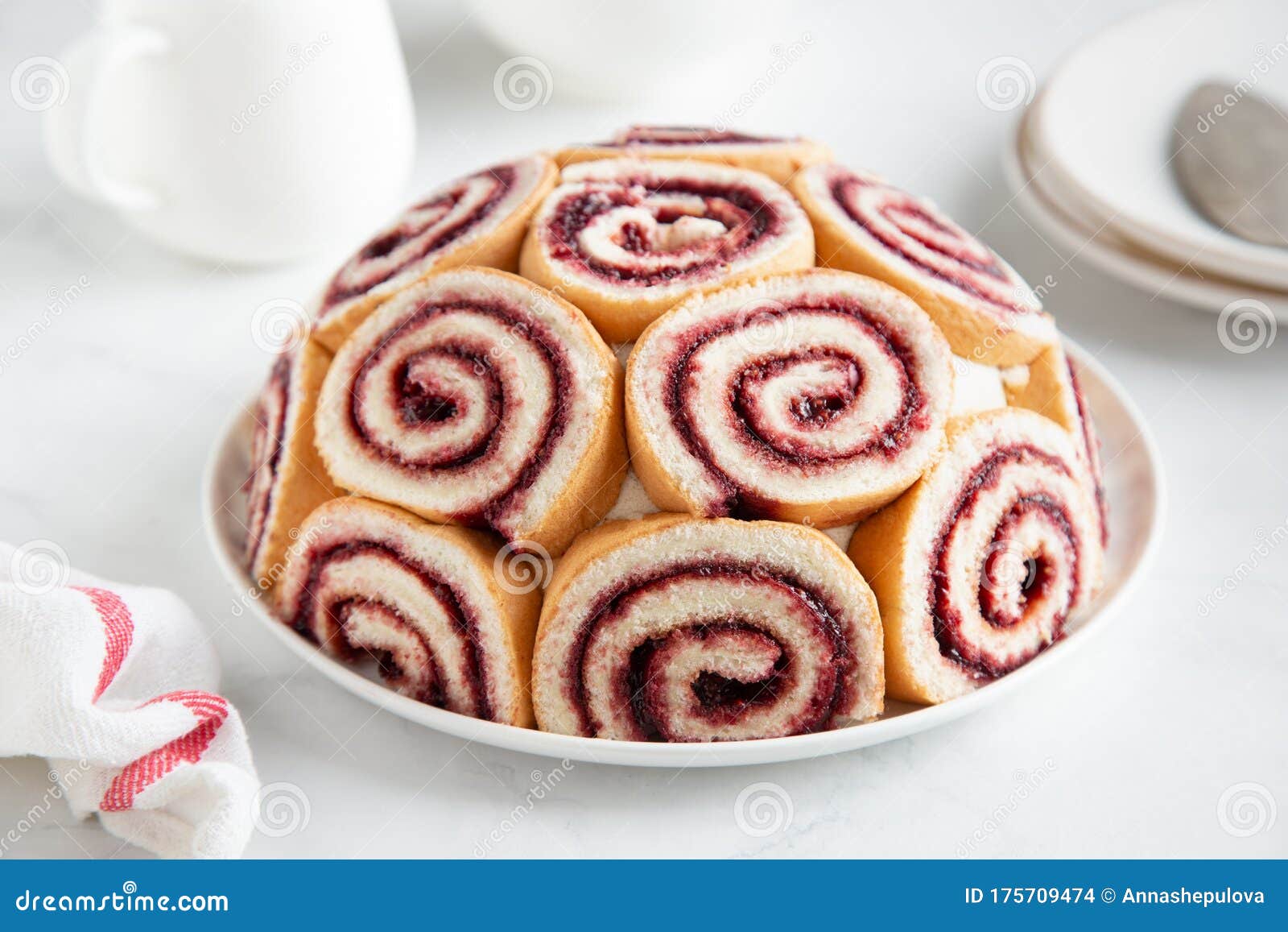 Raspberry Charlotte Royale Cake Stock Photo - Image of homemade, sponge ...