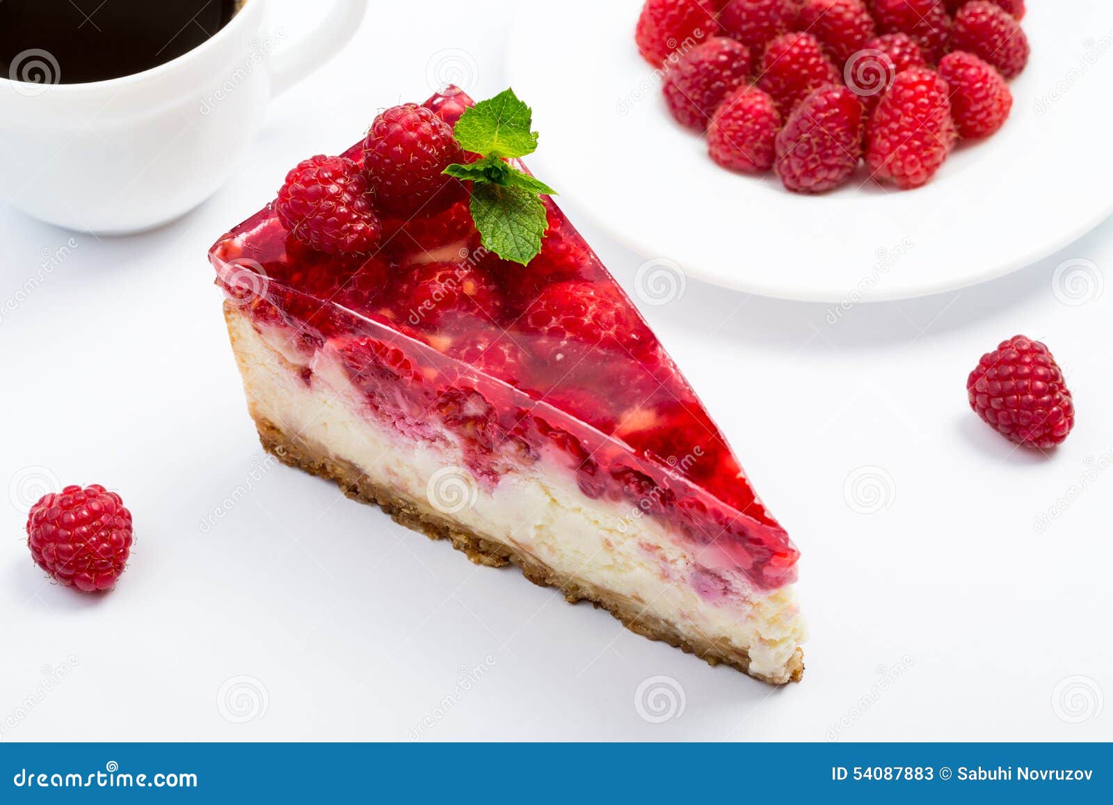 Raspberry cheesecake stock image. Image of baked, cream - 54087883