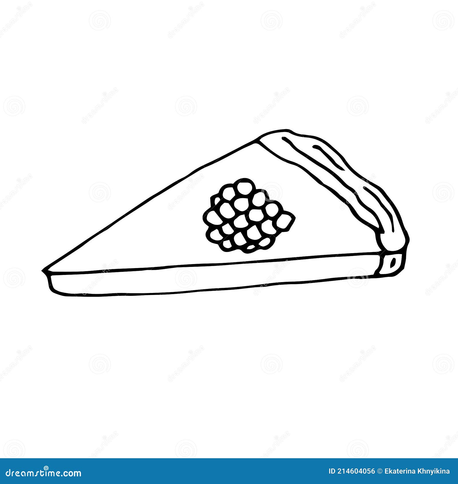 Raspberry Cheesecake, Vector Doodle Illustration, Hand Drawing Stock ...