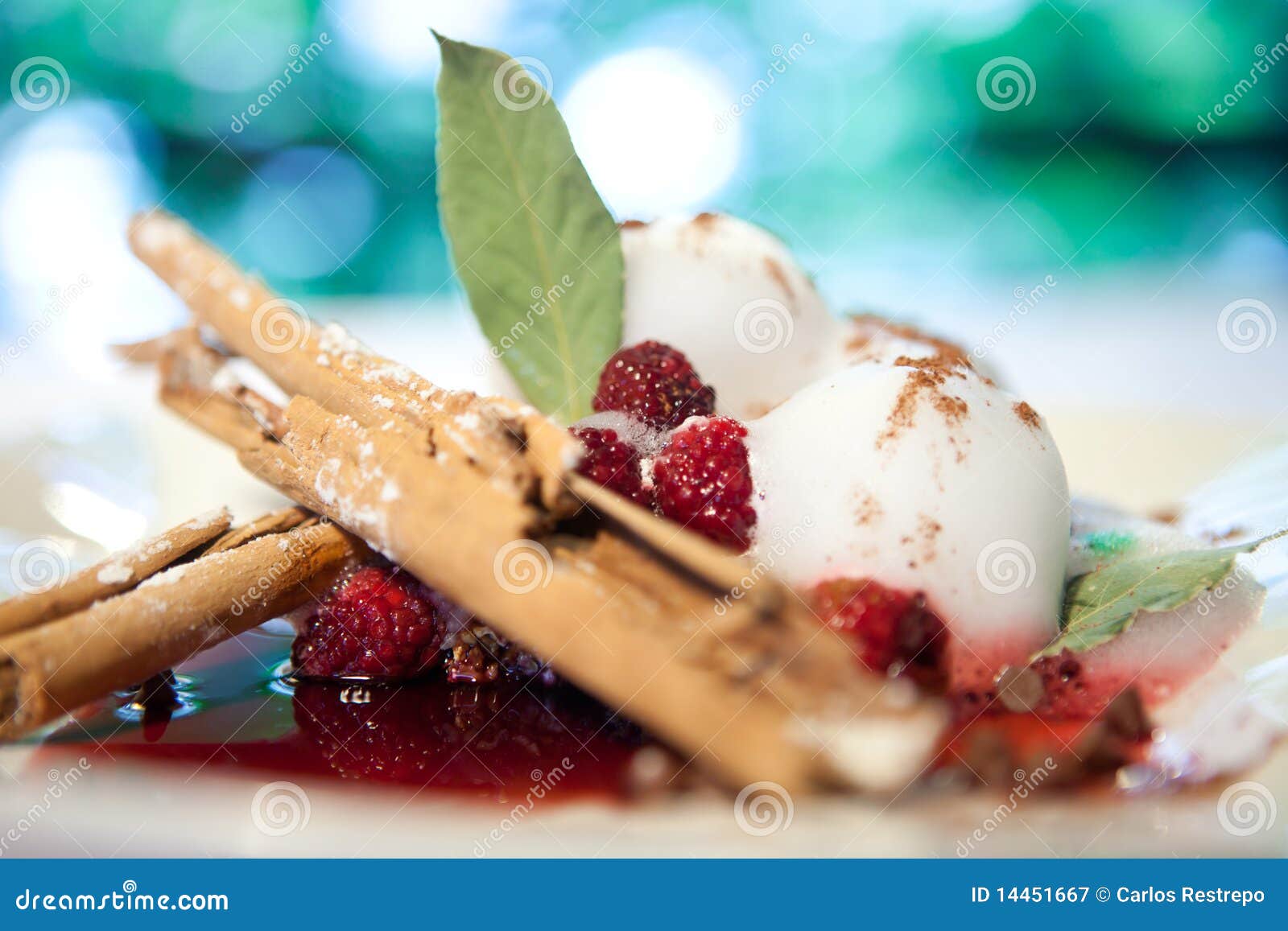 Raspberry and Cinnamon Dessert Stock Image - Image of delicious ...