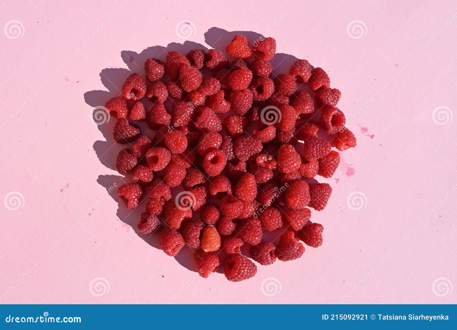 Raspberry Circle with Shadow on Pink Table Stock Image - Image of ...