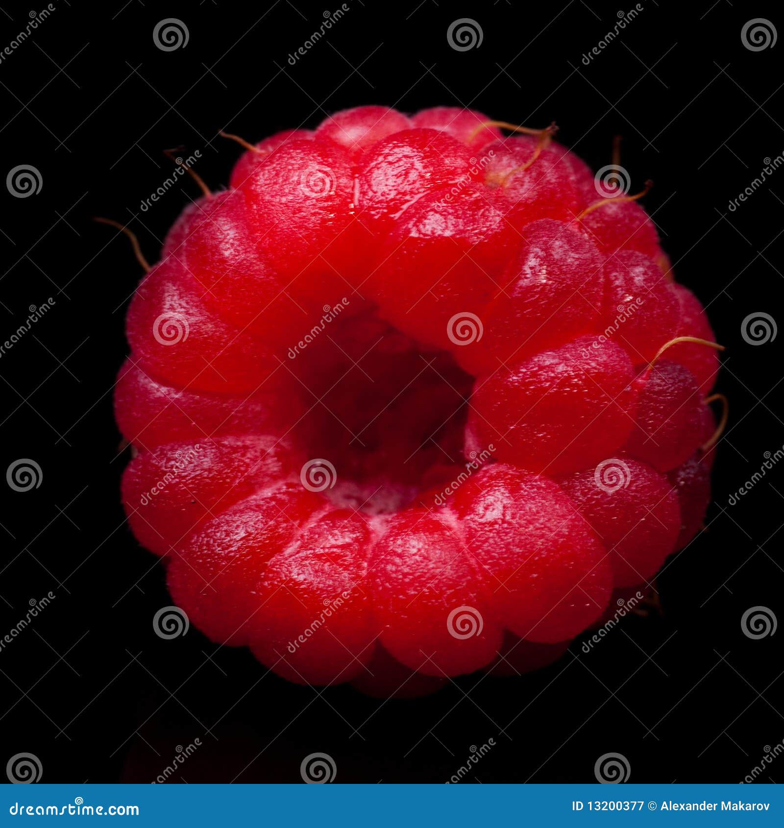 Raspberry Closeup. Isolated on Stock Image - Image of foods, dessert ...