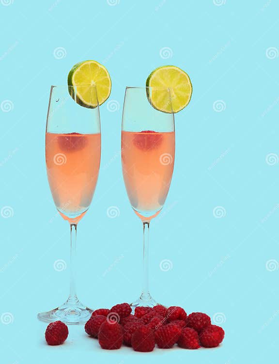 Raspberry cocktail on blue stock image. Image of space - 15816851
