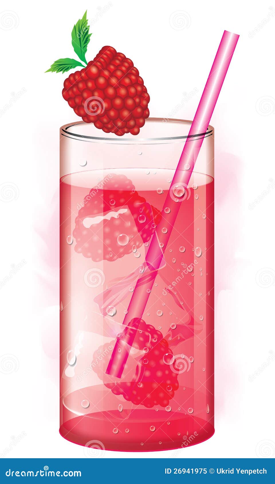 Raspberry Cocktail with Crushed Ice Stock Vector - Illustration of ...