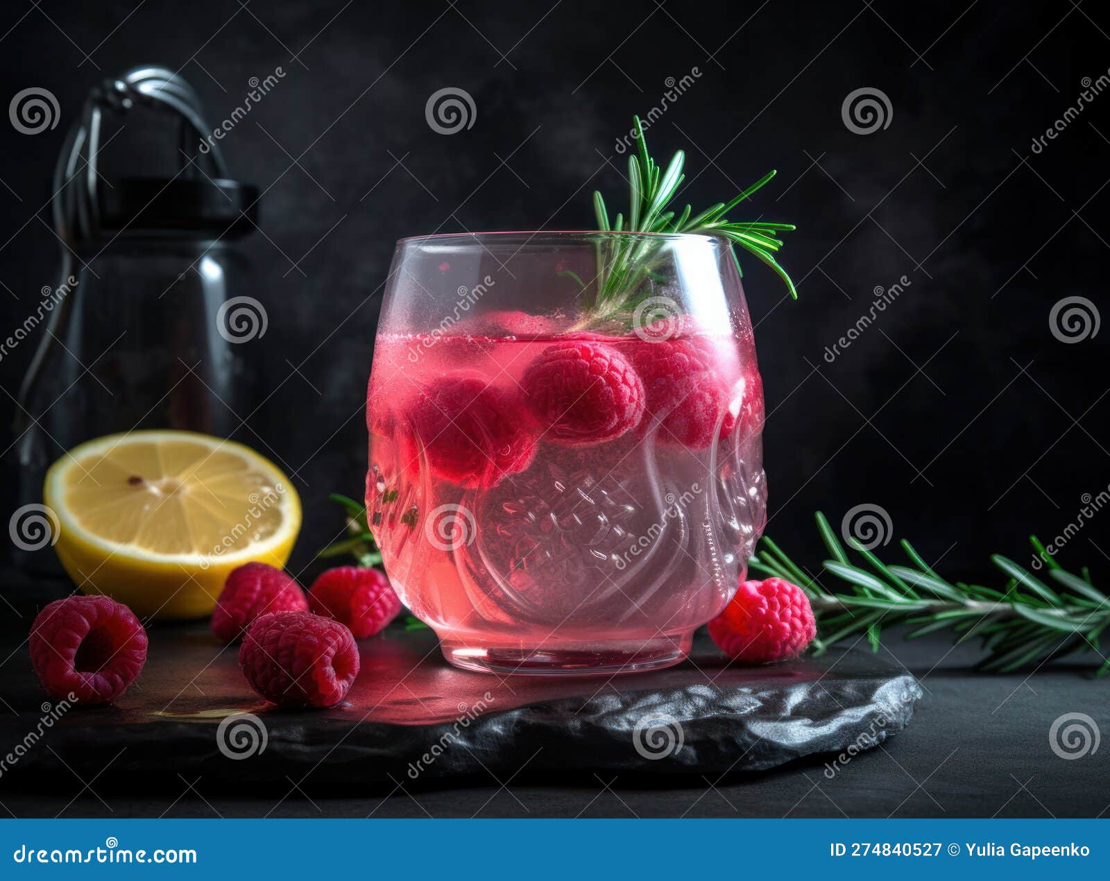 Raspberry Cocktail. Illustration AI Generative Stock Illustration ...