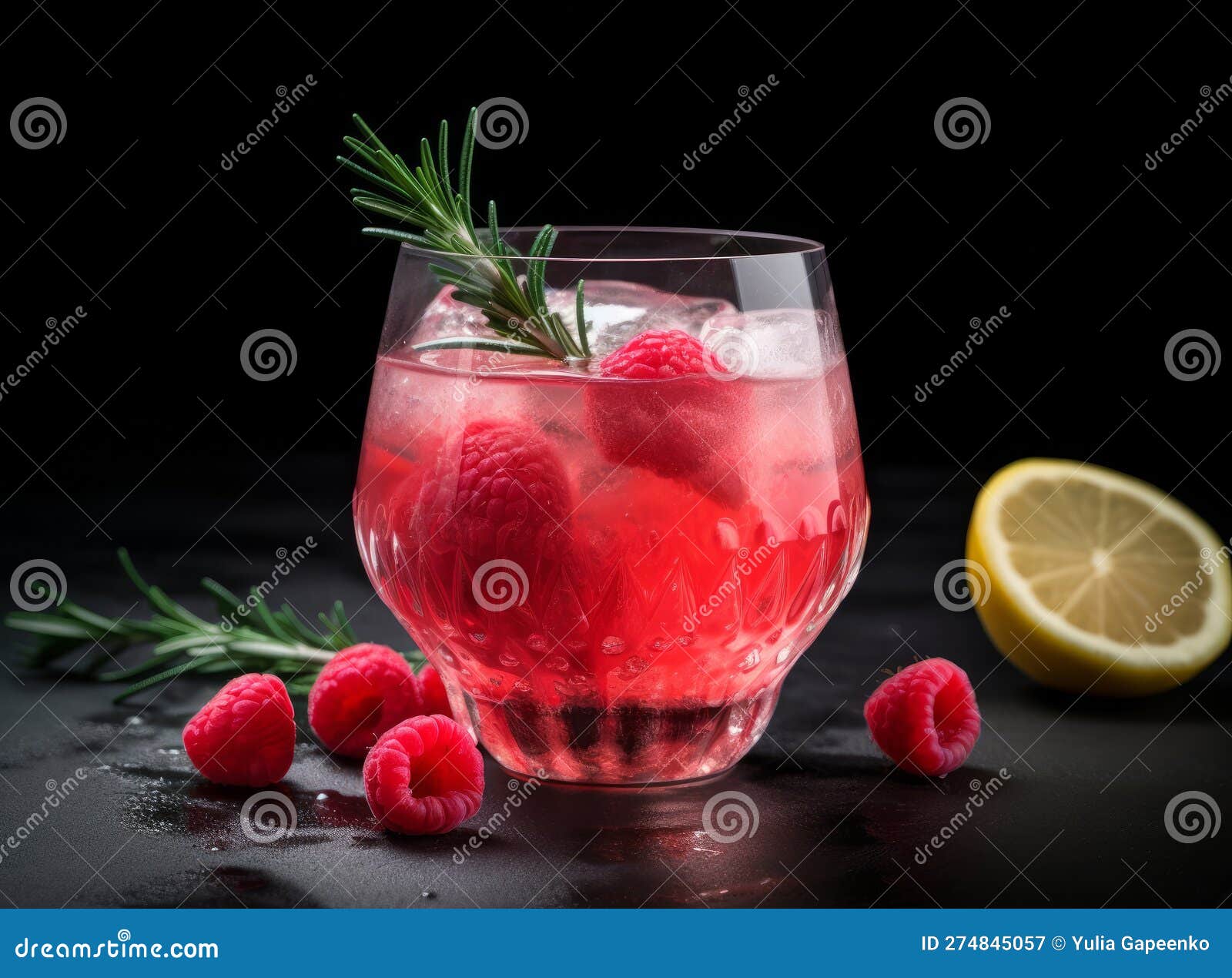 Raspberry Cocktail. Illustration AI Generative Stock Image - Image of ...
