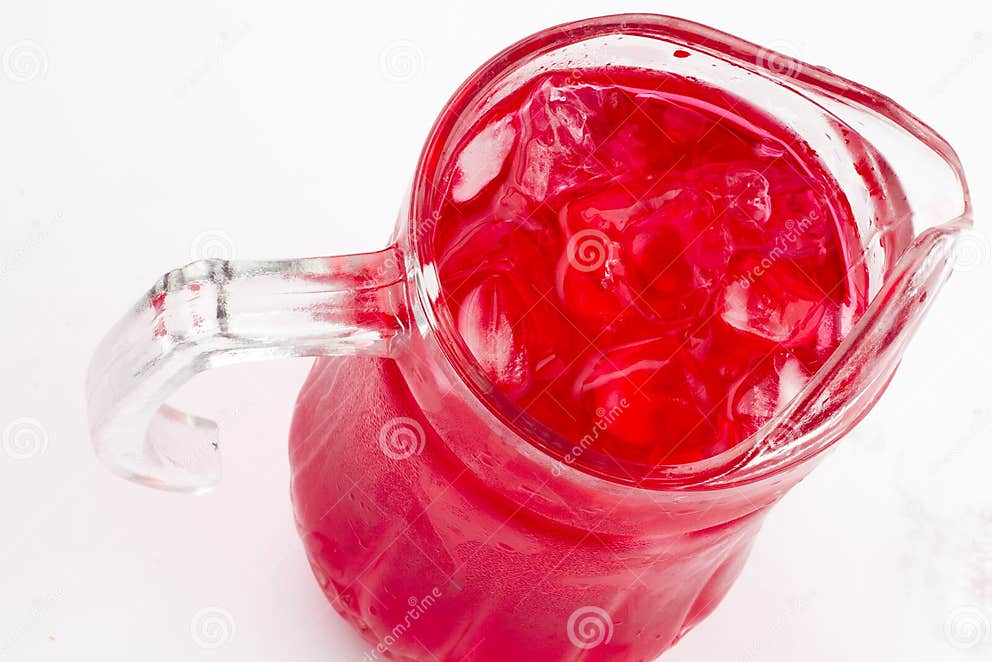 Raspberry Cold Drink in a Glass Jug Stock Photo - Image of chilled ...