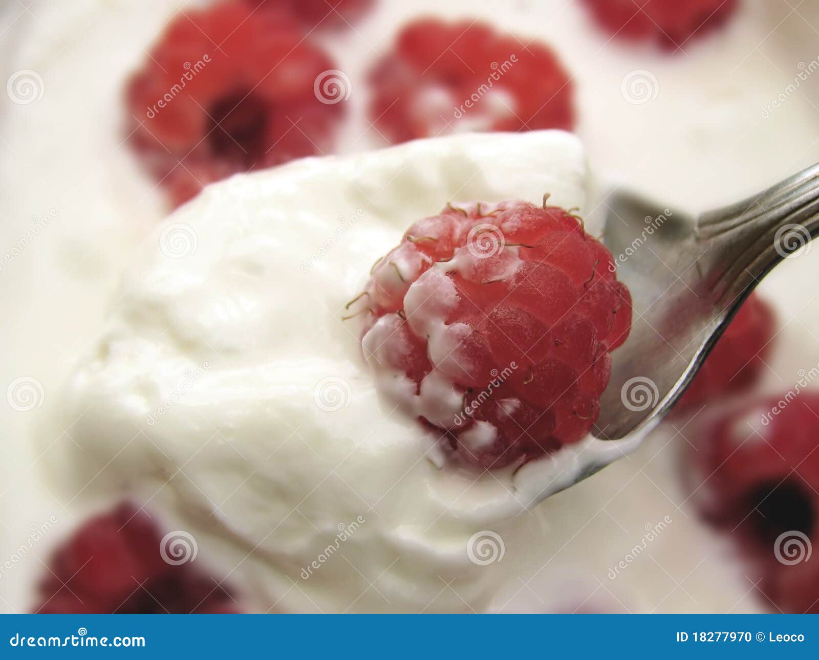 Raspberry with cream stock photo. Image of raspberry - 18277970