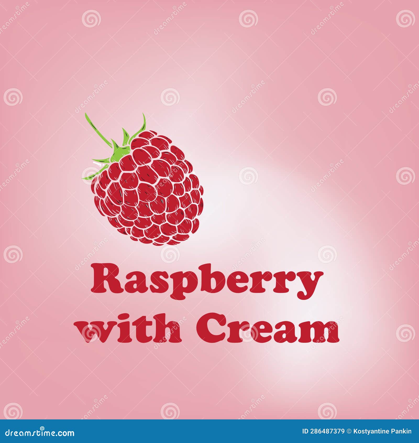 Raspberry with Cream Poster Stock Illustration - Illustration of ...