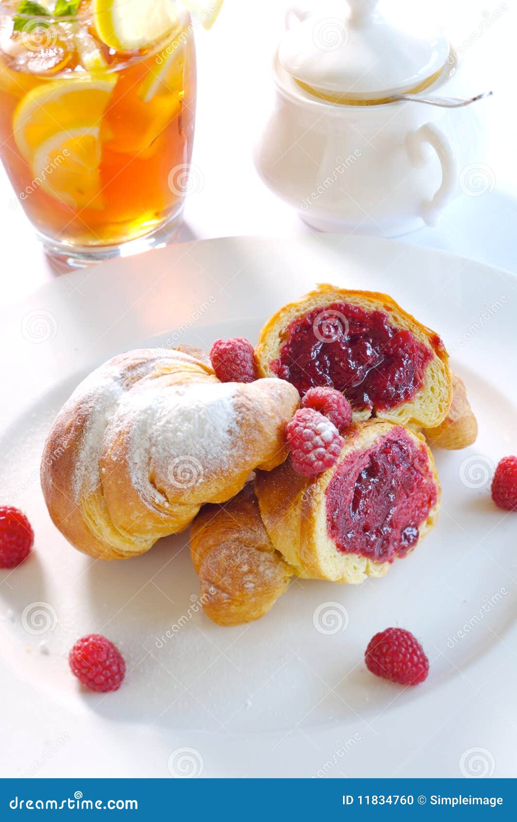Raspberry croissant stock photo. Image of french, breakfast - 11834760