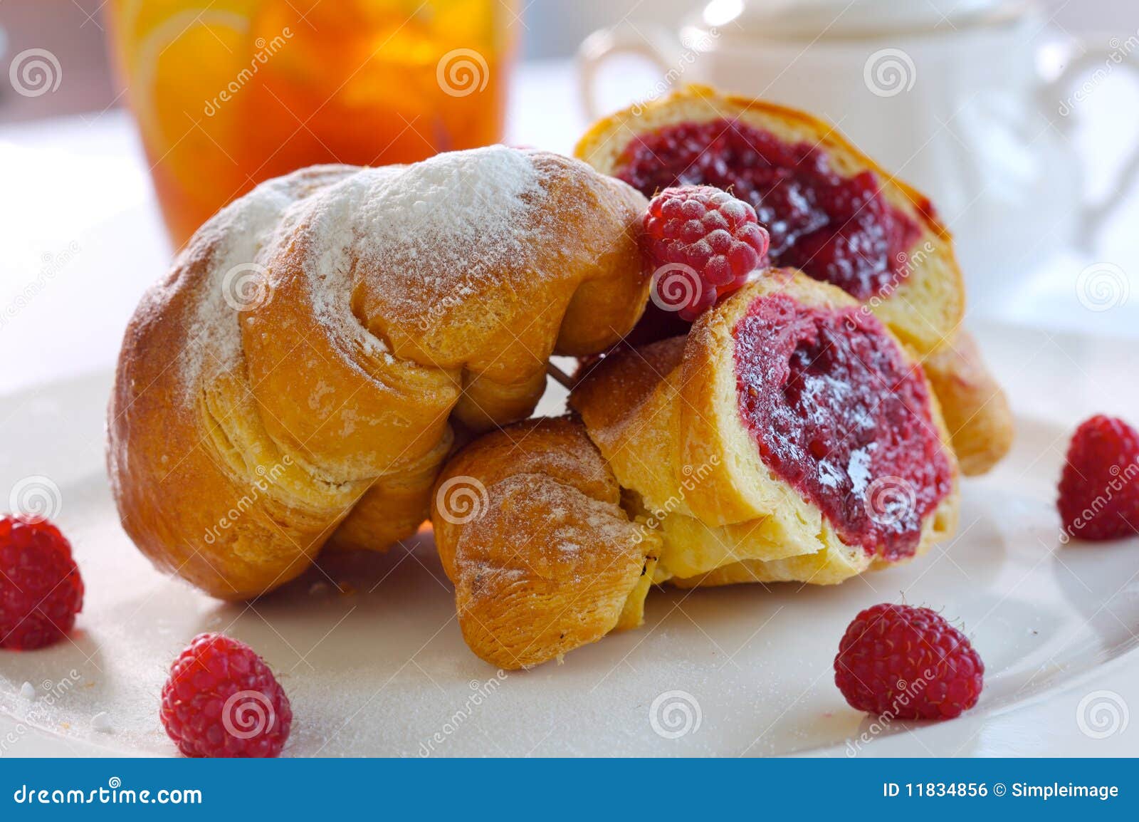 Raspberry croissant stock photo. Image of french, pastry - 11834856