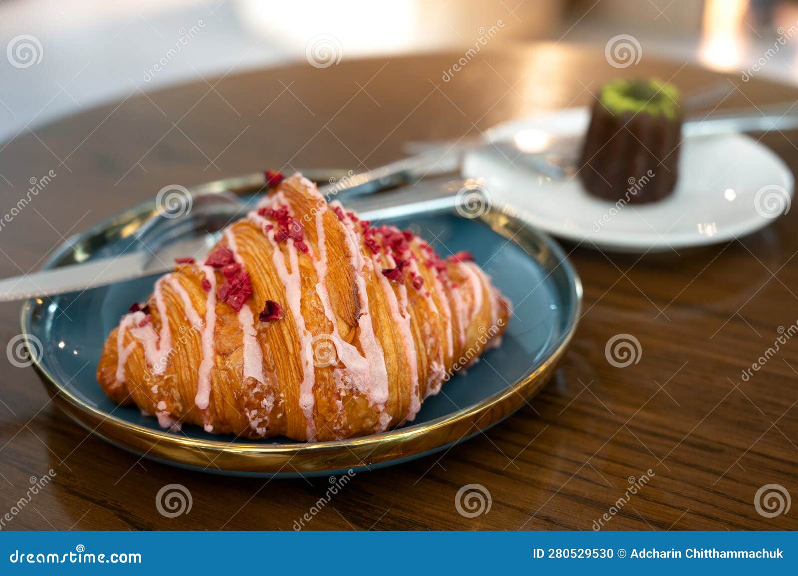 Raspberry Croissant is Ready To Serve in the Morning, Refreshing Stock ...