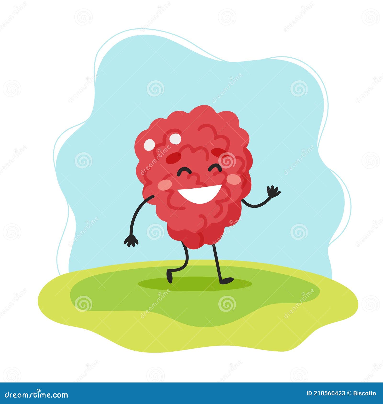 Raspberry Cute Character, Illustration for Kids in Cartoon Style Stock ...