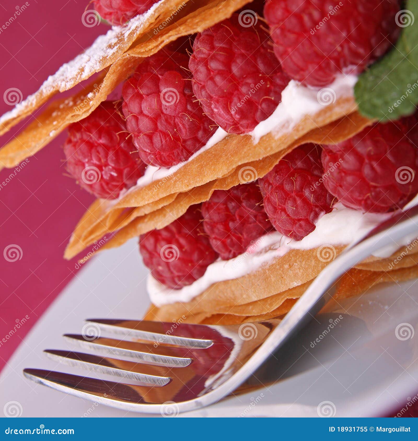 Raspberry dessert stock image. Image of food, french - 18931755