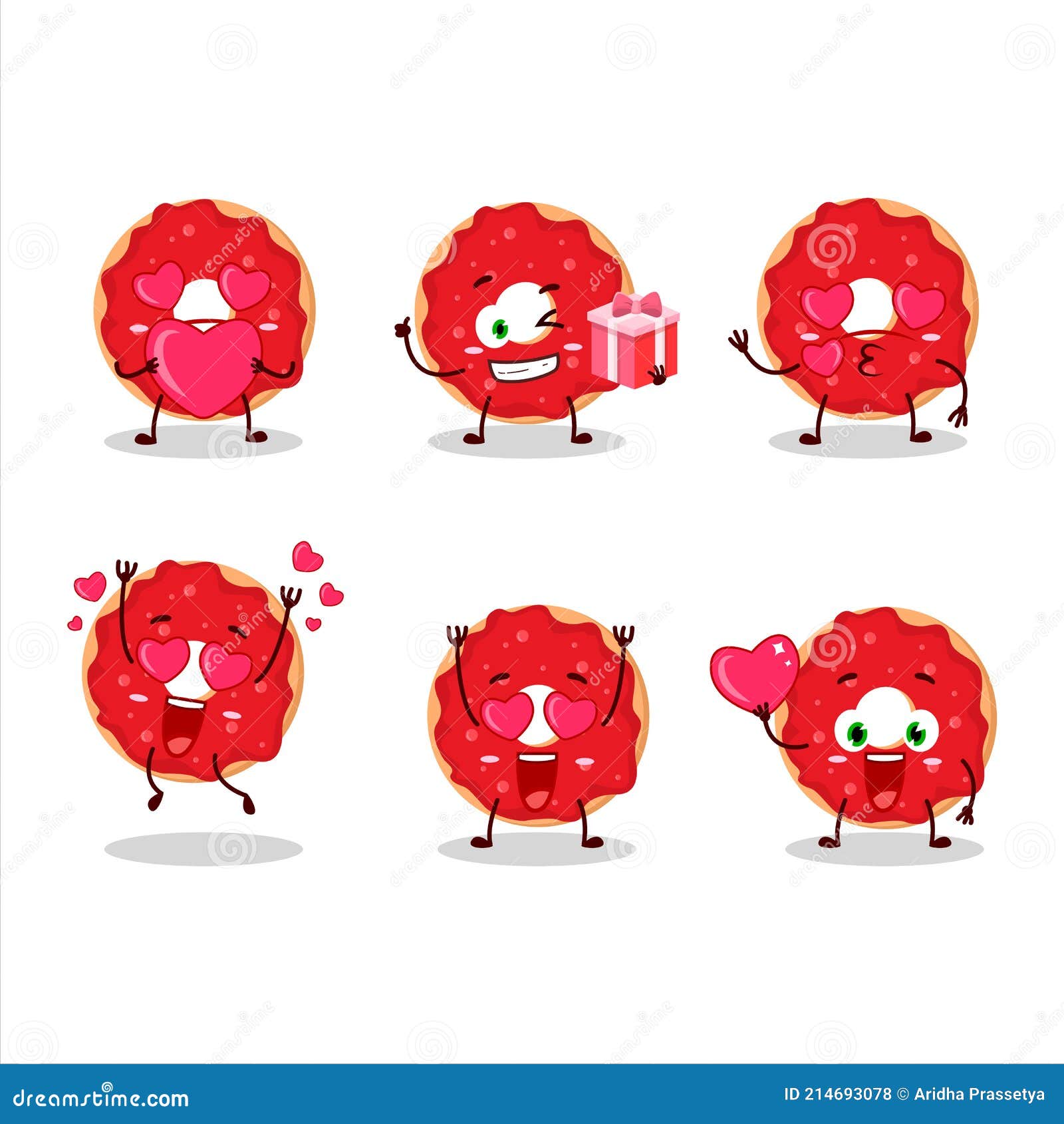 Raspberry Donut Cartoon Character With Various Angry Expressions Stock ...