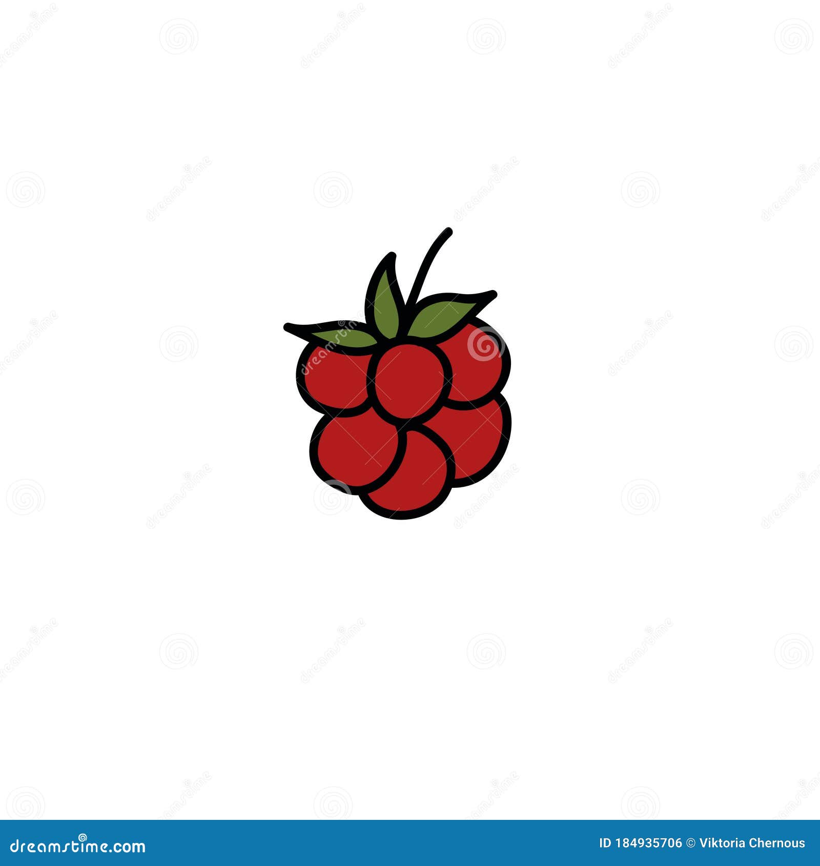 Raspberry Doodle Icon, Vector Illustration Stock Illustration ...
