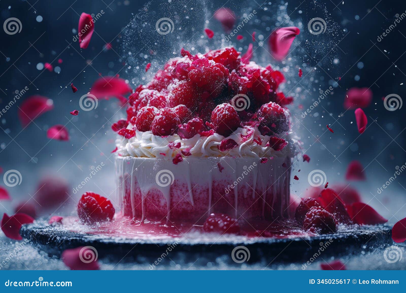 Raspberry Drip Jam 3D. Sweet Raspberries Splash Isolated White ...