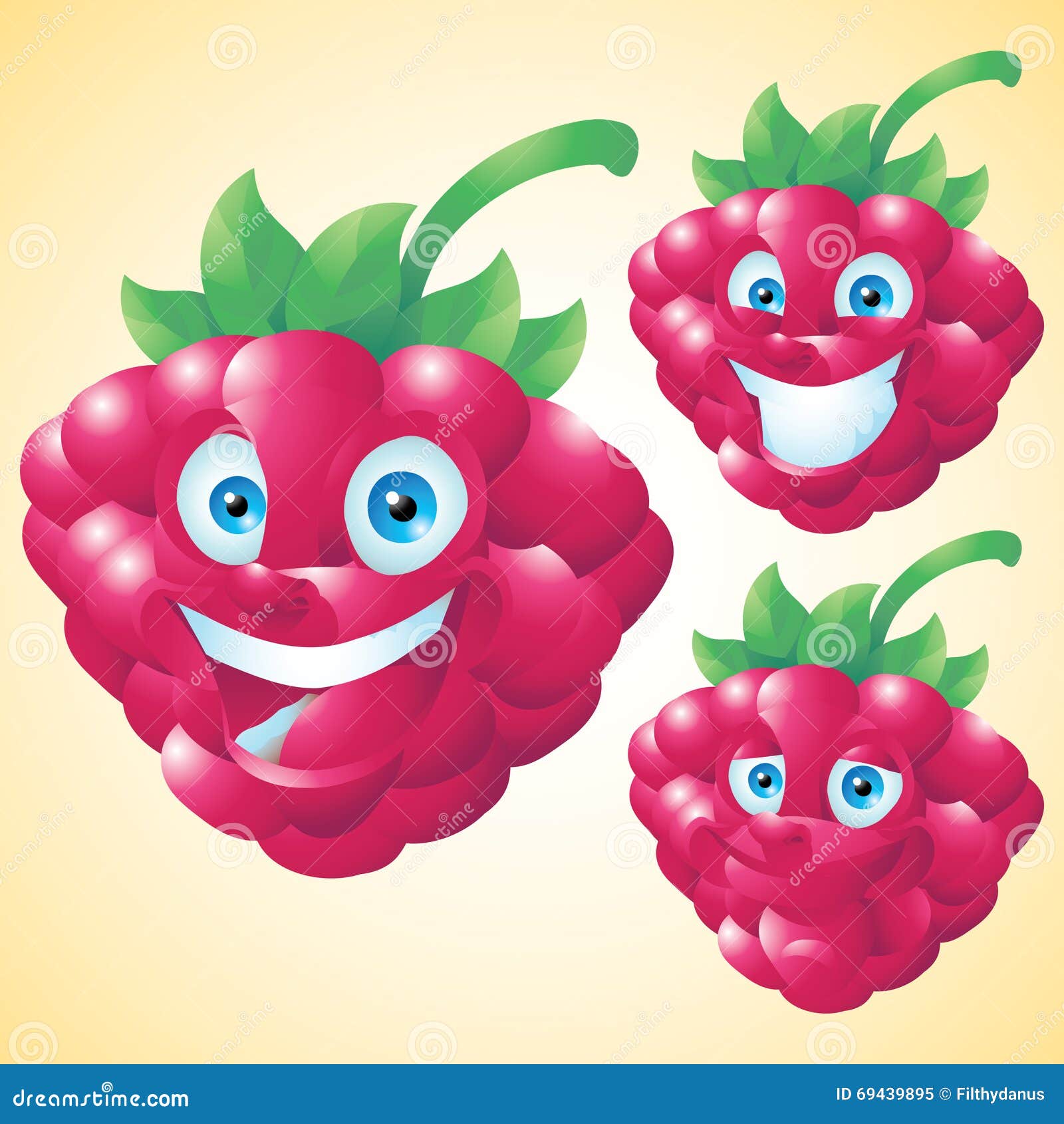 Raspberry Face Expression Cartoon Character Set Stock Vector ...