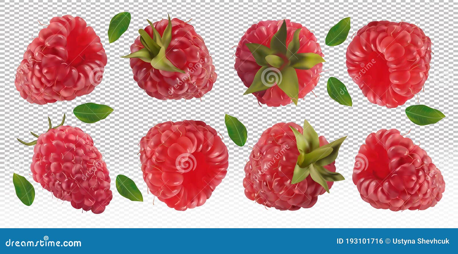 Raspberry Falling from Different Angles. Flying Raspberry with Green ...