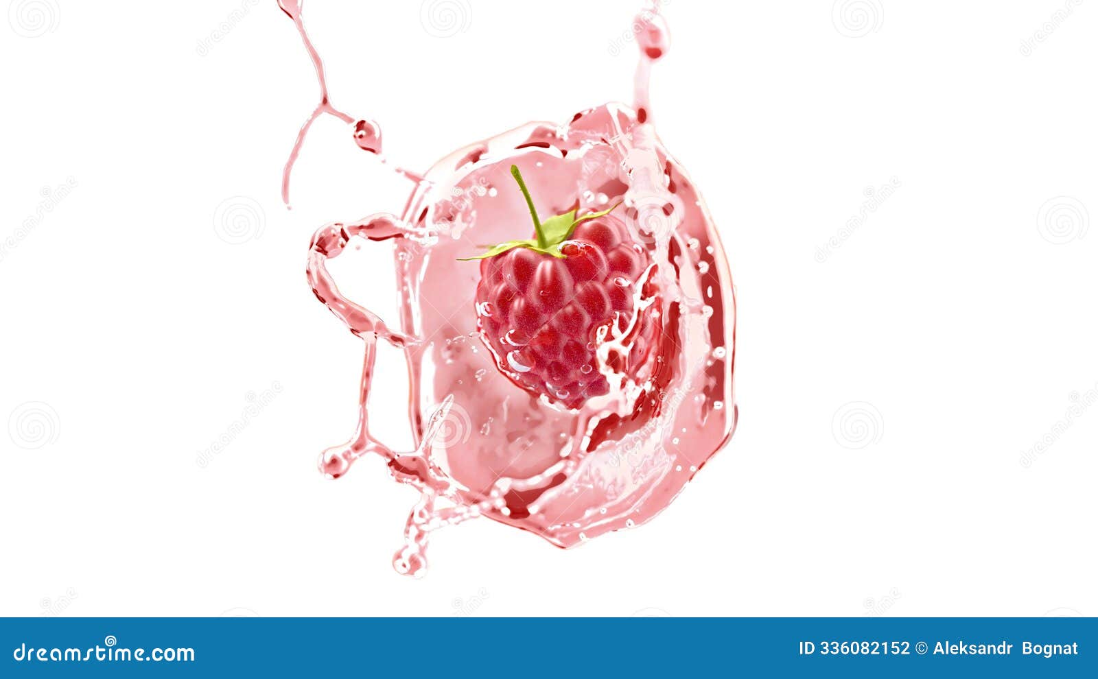 Raspberry Falling Into Water Splash Isolated On White Background ...