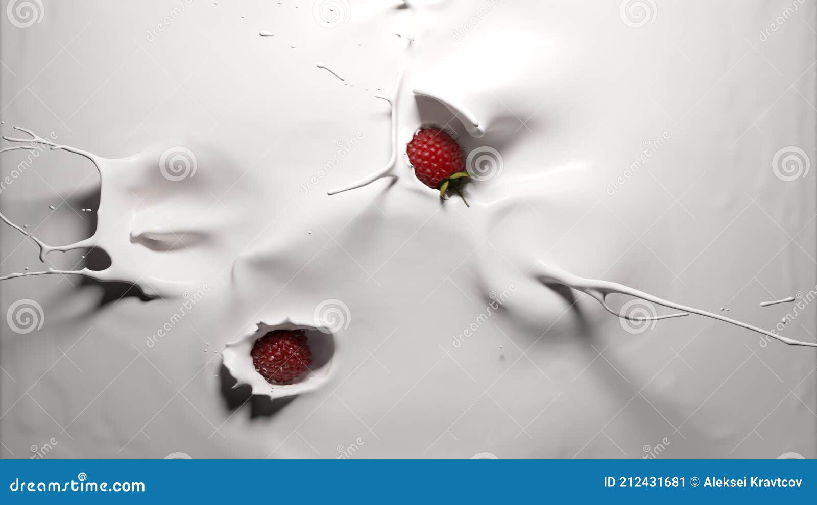 Raspberry Falling Into Water Splash Isolated On White Background ...