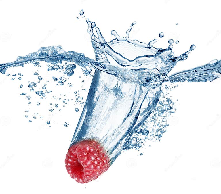 Raspberry Falls Deeply Under Water Stock Photo - Image of healthy ...