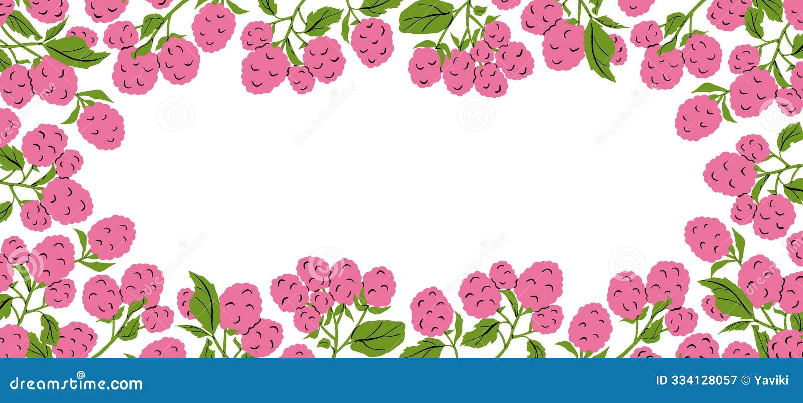 Raspberry Frame Border Cartoon Colored Vector Illustration ...