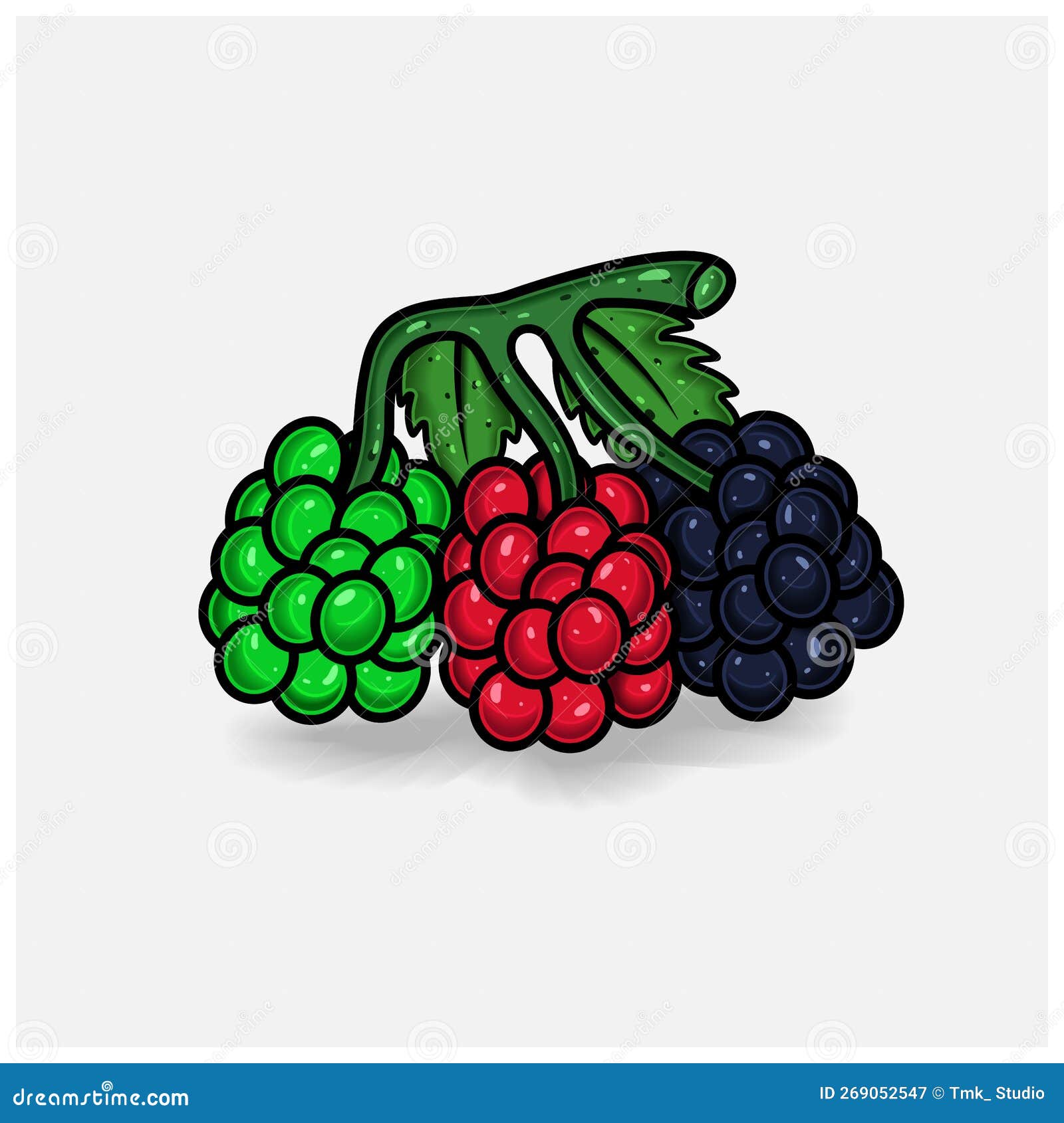 Raspberry Fruit Cartoon with Simple Gradient and Details Stock Vector ...