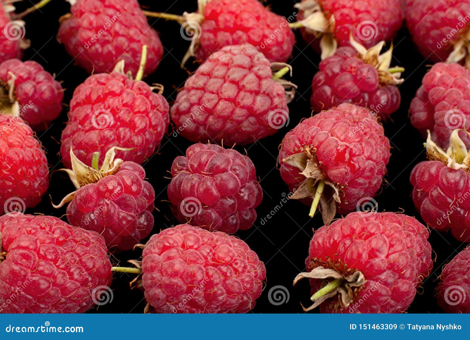 Raspberry Fruit Closeup on Black Stock Image - Image of cutout, sweet ...