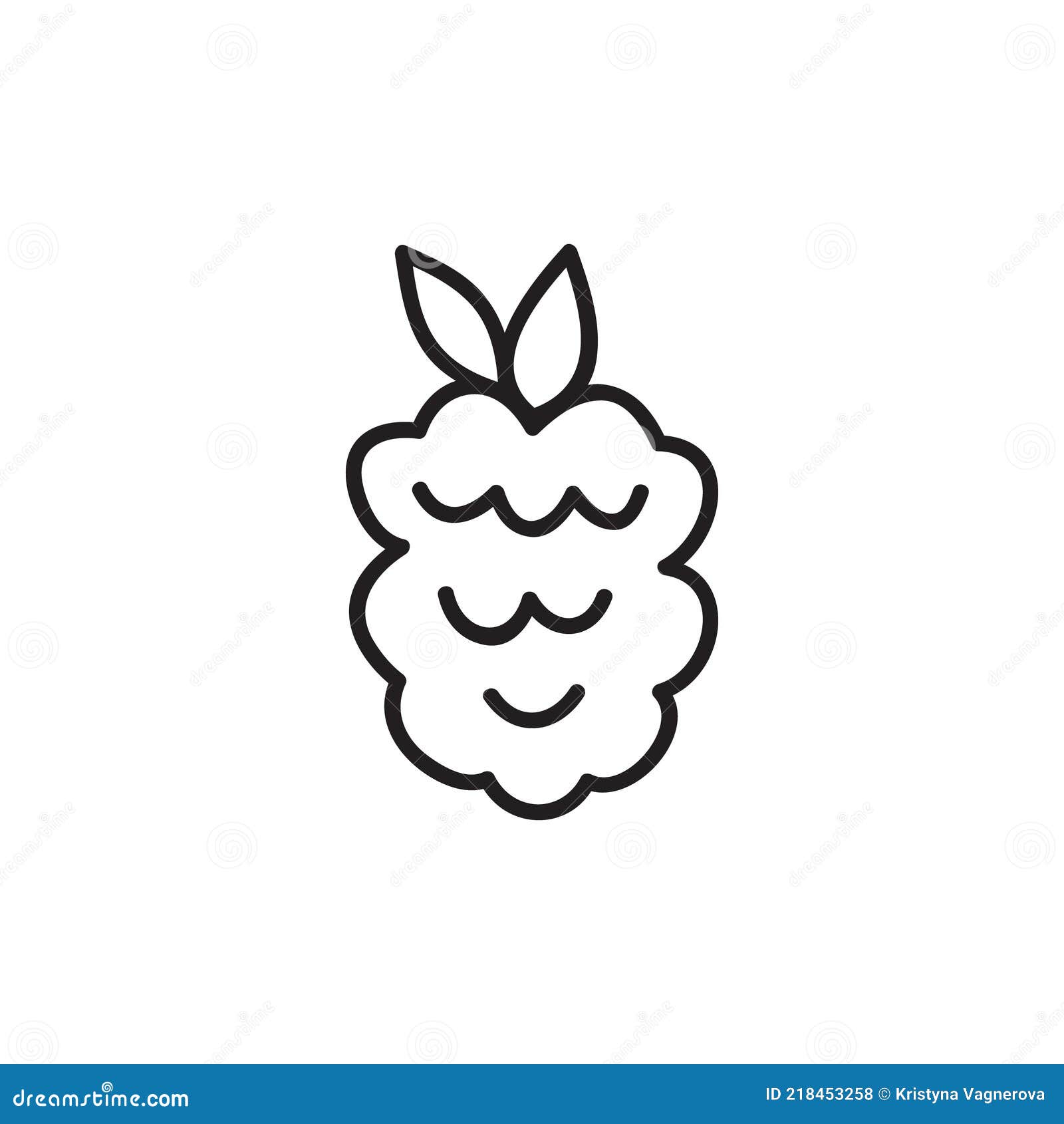 Raspberry Fruit Cute Simple Vector Icon Drawing Stock Vector ...