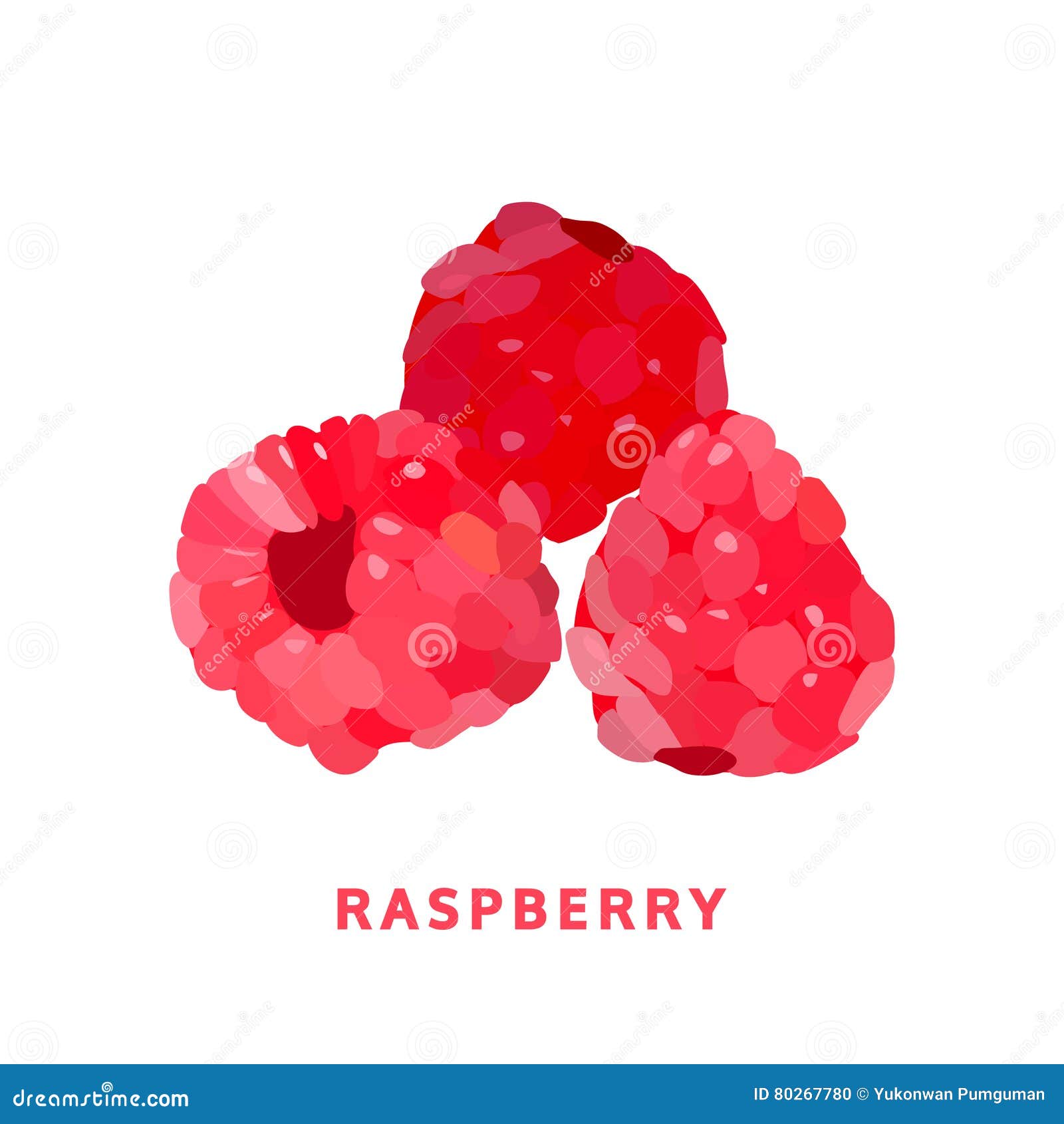 Raspberry Fruit. Isolated Food Vector Icon on White, Logo Stock Vector ...