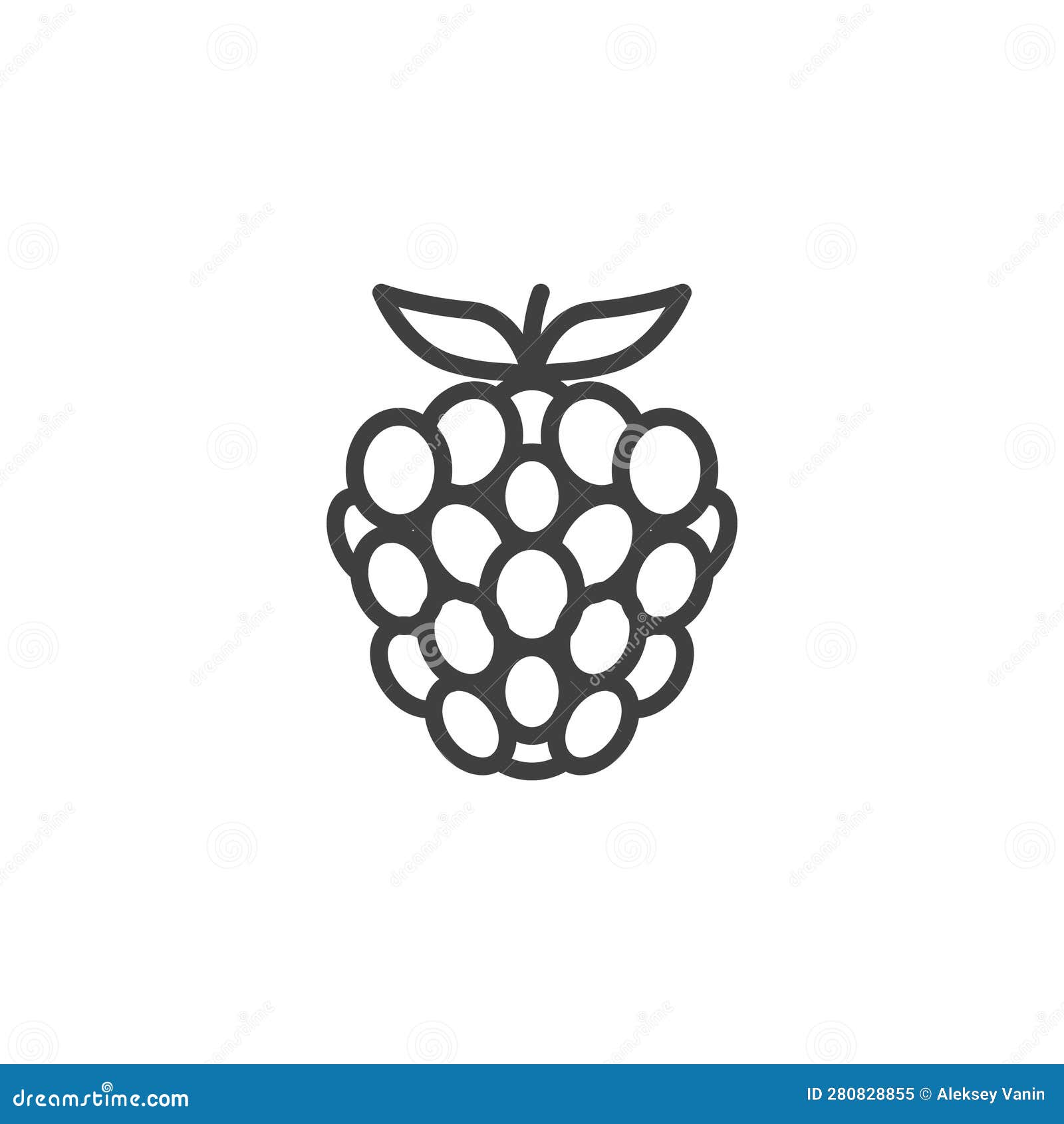 Raspberry fruit line icon stock vector. Illustration of logo - 280828855