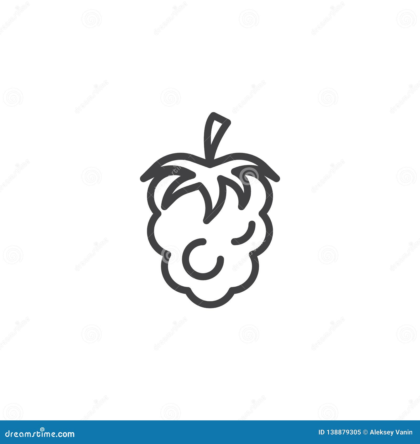 Raspberry fruit line icon stock vector. Illustration of pictogram ...