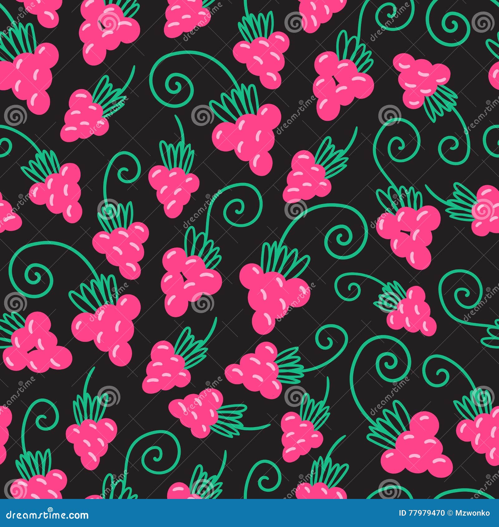 Raspberry Fruit Nature Pattern Stock Vector - Illustration of package ...