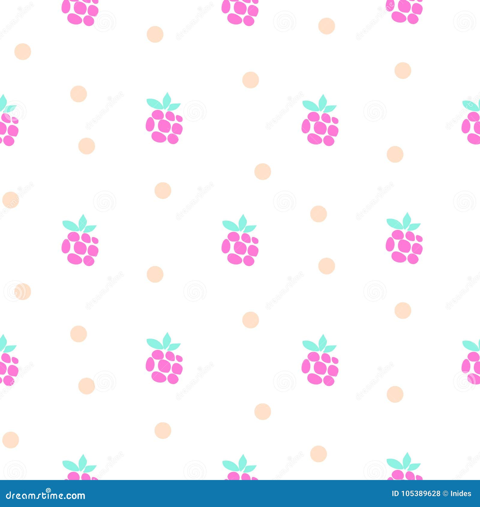 Raspberry Fruit Neon Light Seamless Vector Pattern. Stock Vector ...