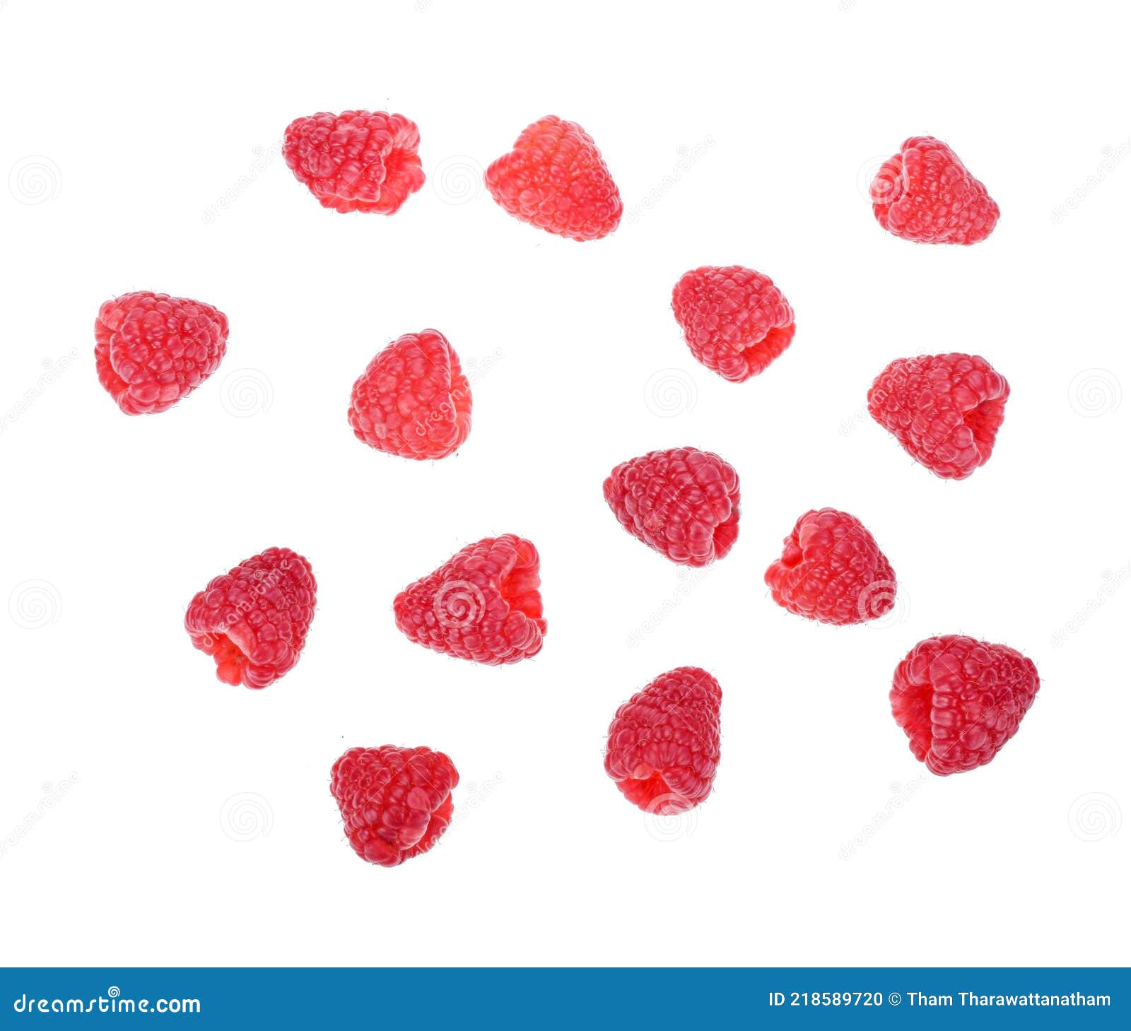 Raspberry Fruit Top View Isolated on White Background Stock Photo ...