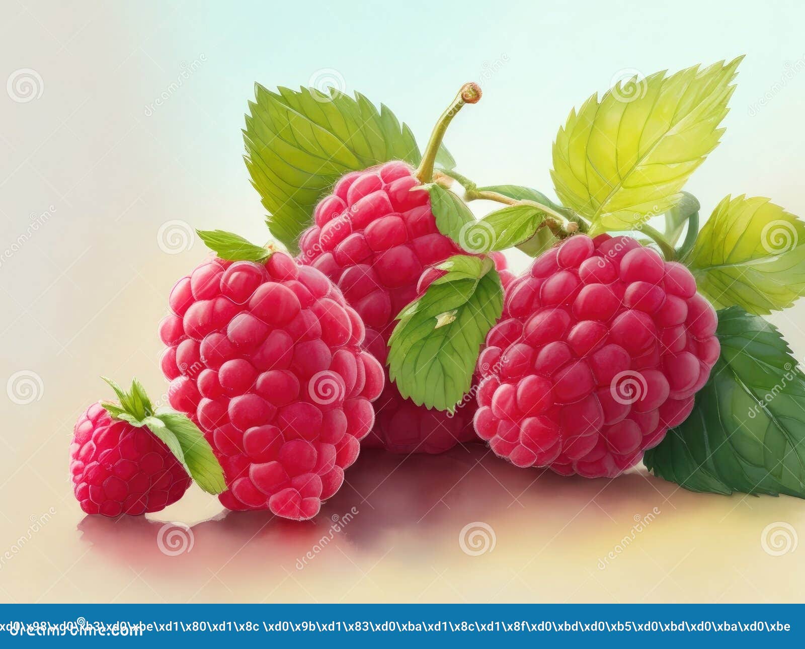 Raspberry Fruit Watercolor on Pastel Background. Ai Generative Stock ...