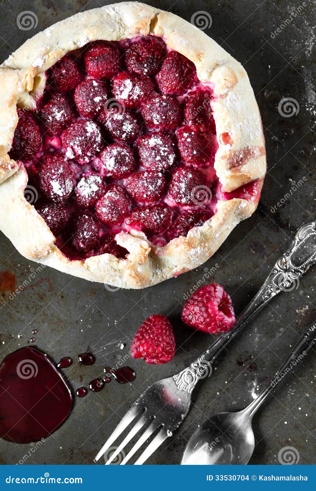 Raspberry galette stock photo. Image of colorful, fall - 33530704