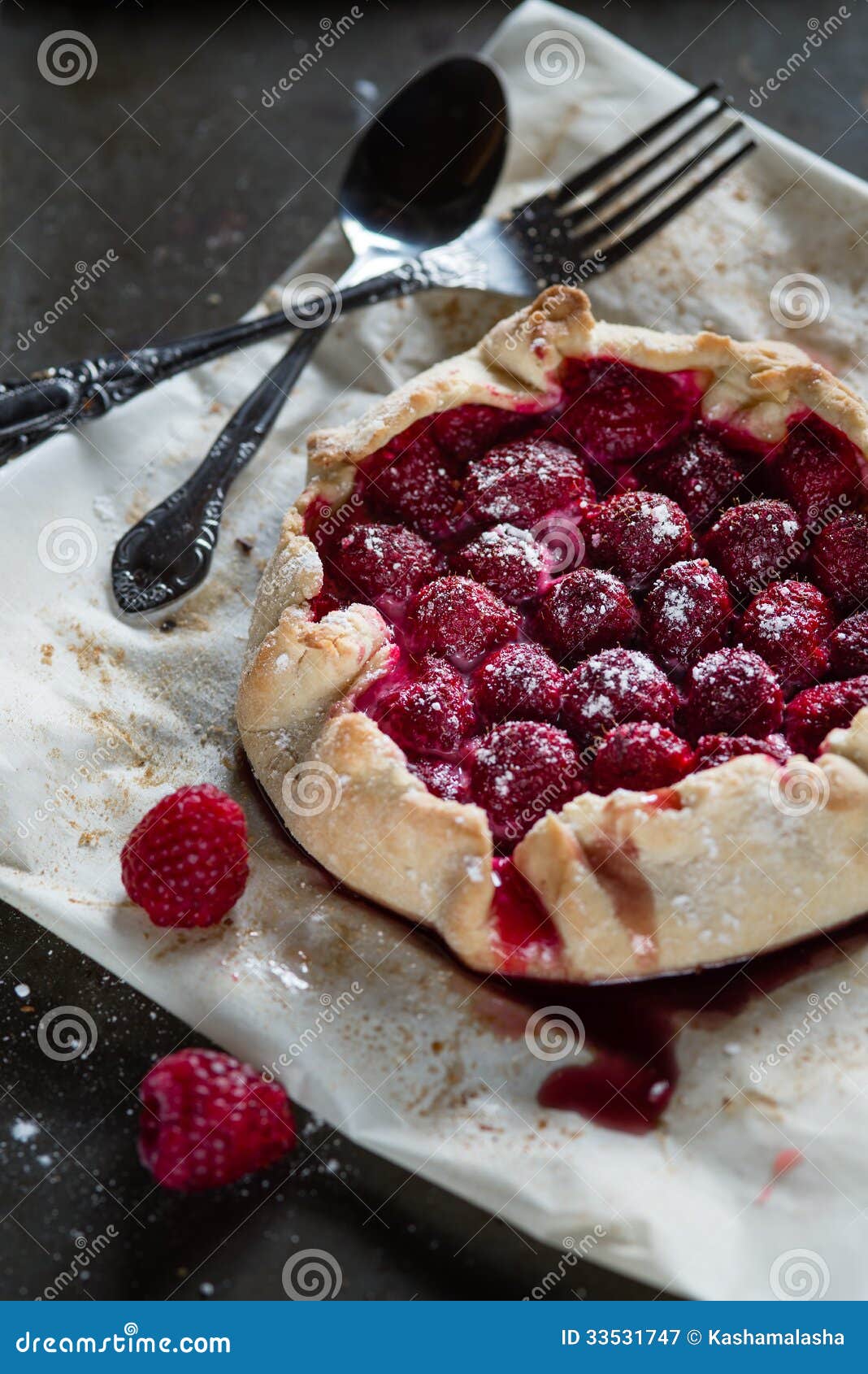 Raspberry galette stock image. Image of macro, eating - 33531747
