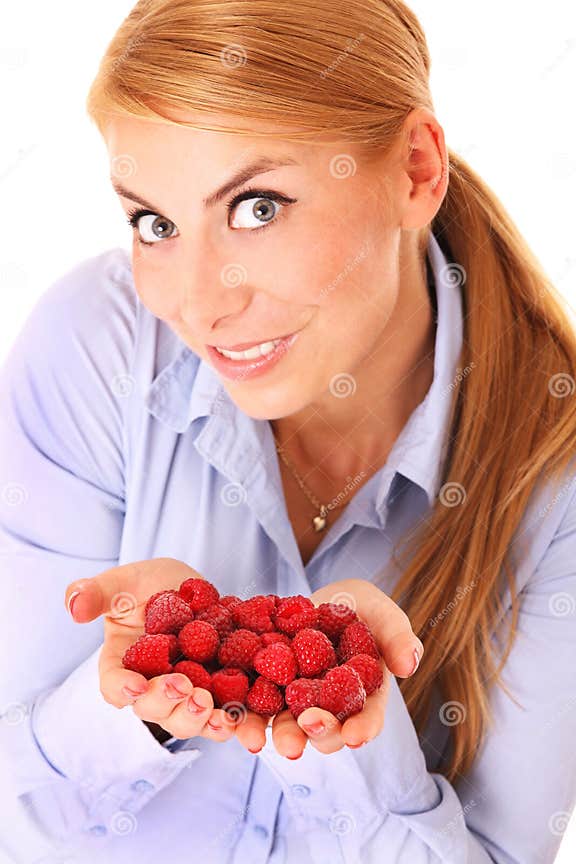 Raspberry girl! stock image. Image of girl, blond, hair - 29409783