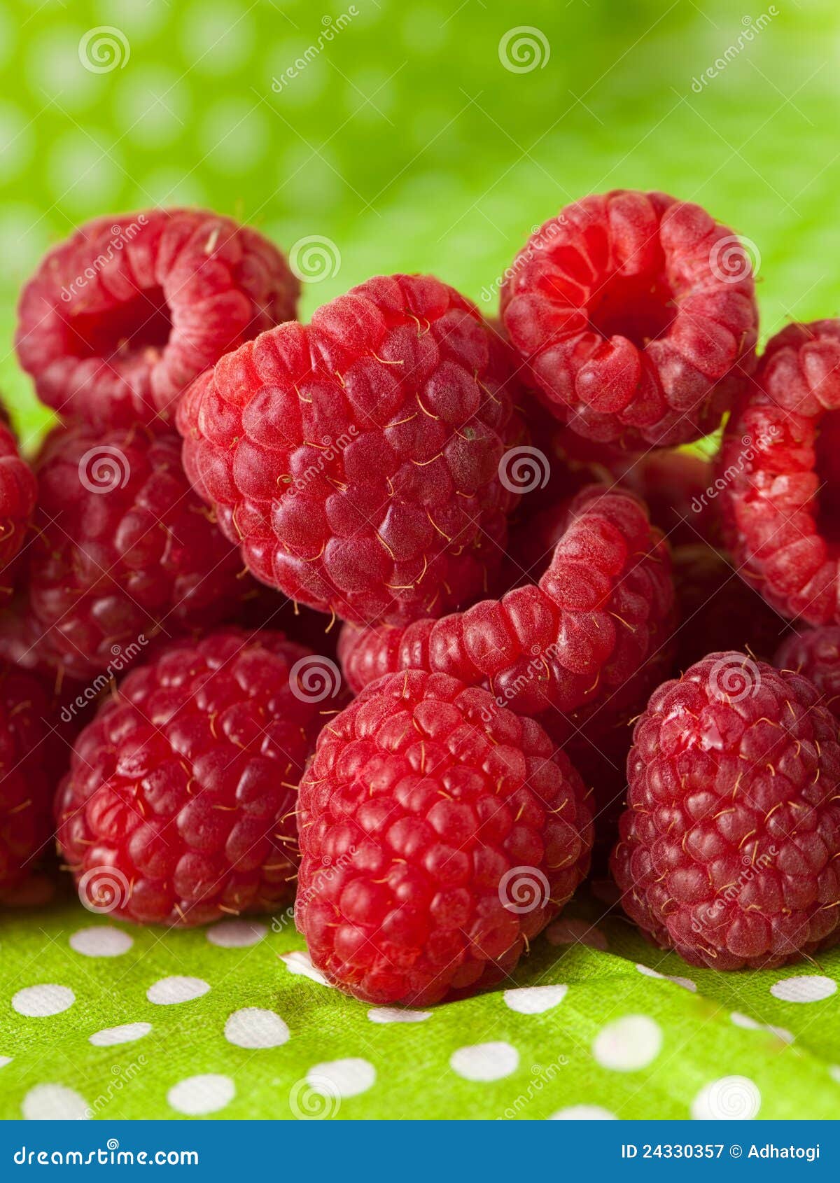 Raspberry in Green Polka Dot Stock Image - Image of berry, love: 24330357