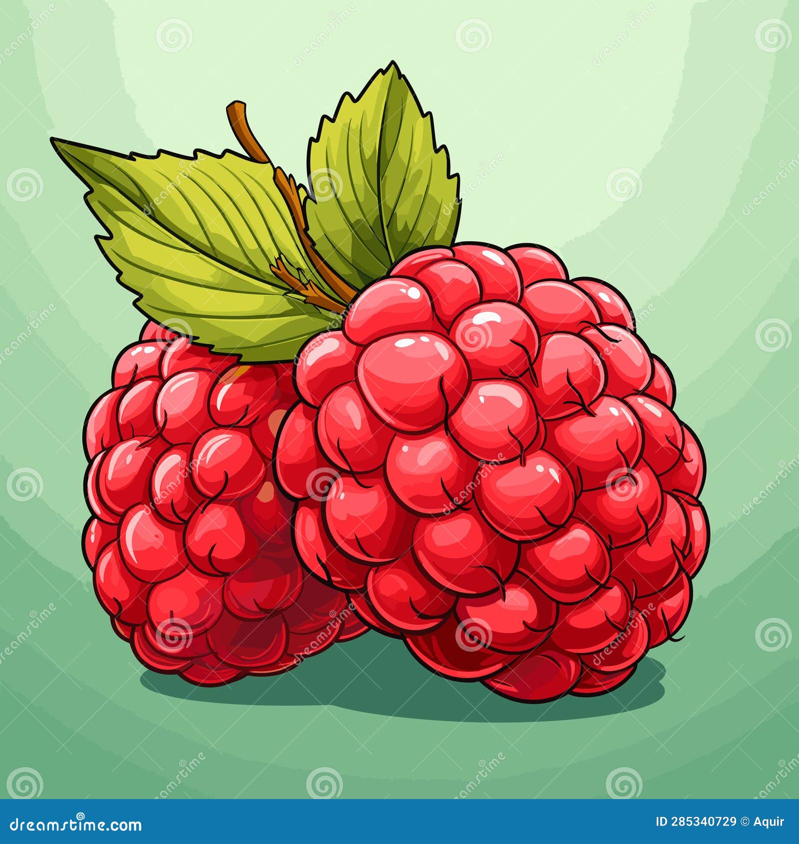 Raspberry. Raspberry Hand-drawn Comic Illustration. Vector Doodle Style ...