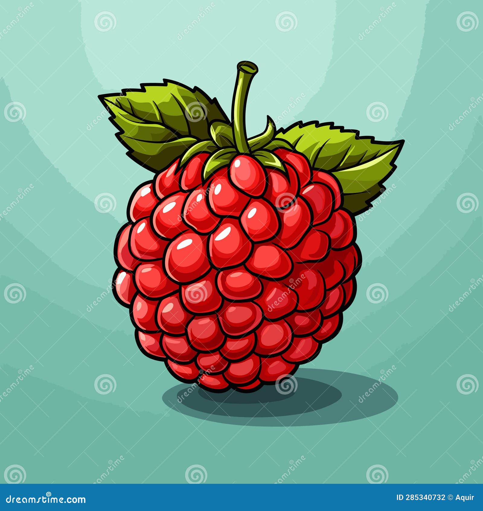 Raspberry. Raspberry Hand-drawn Comic Illustration. Vector Doodle Style ...